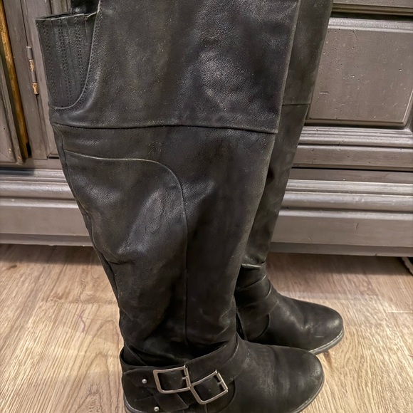 torrid | Shoes | Torrid Wide Calf Black Kneehigh Boots With Buckle ...